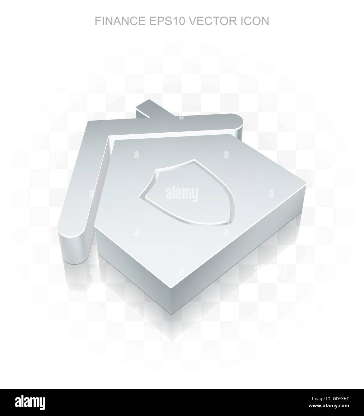 Finance icon: Flat metallic 3d Home, transparent shadow, EPS 10 vector ...