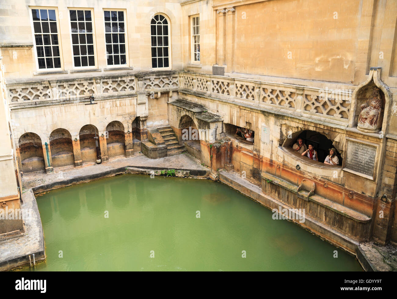 The King’s Bath or Sacred Spring at the Roman Baths in Bath, Somerset ...