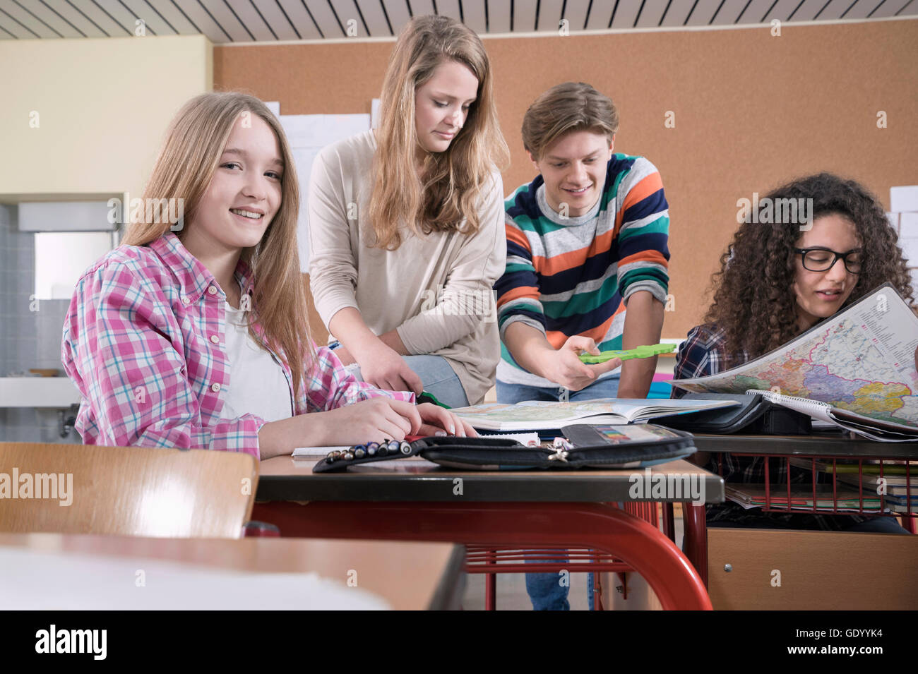 University students studying in classroom, Bavaria, Germany Stock Photo ...