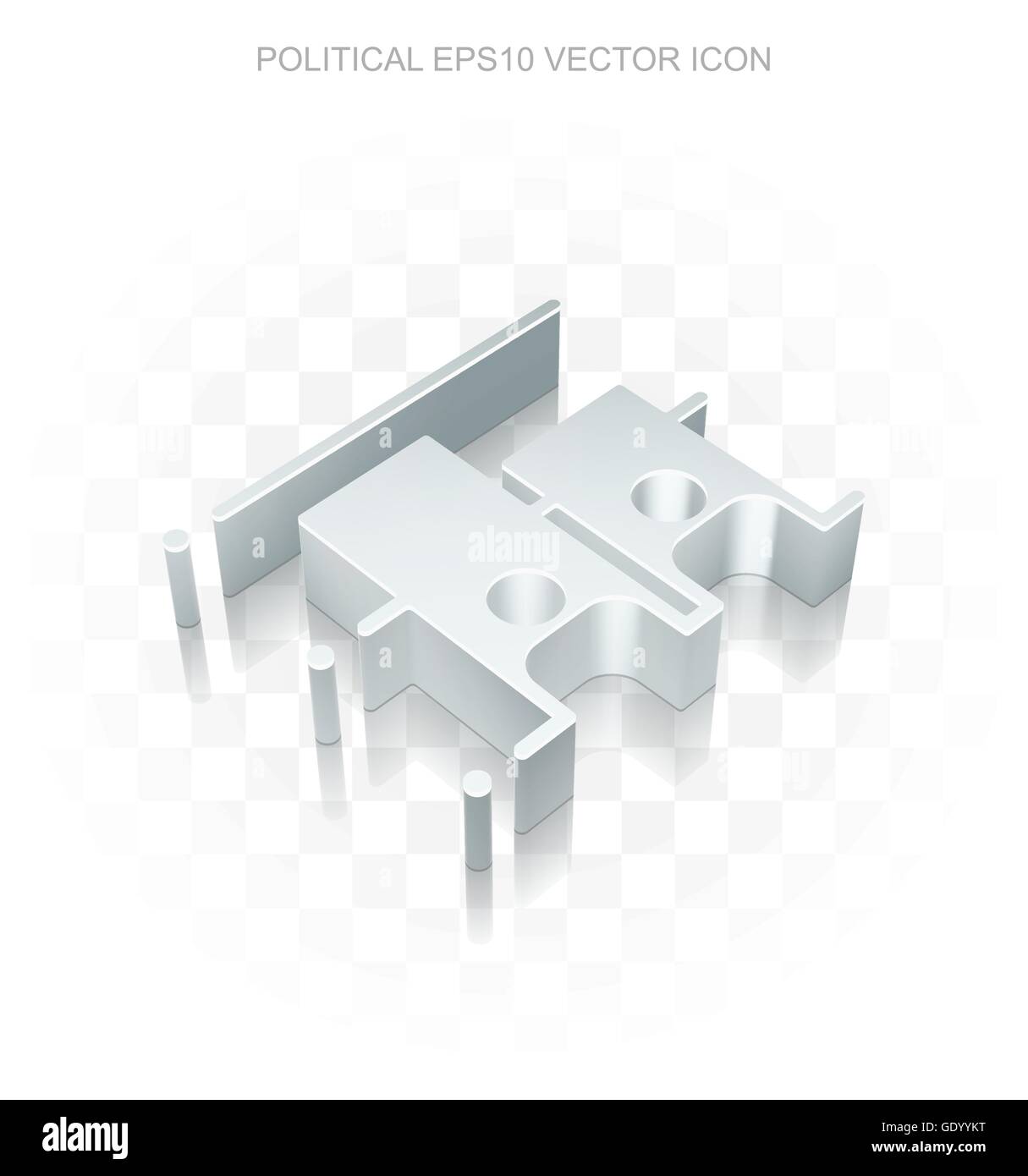 Politics icon: Flat metallic 3d Election, transparent shadow, EPS 10 ...