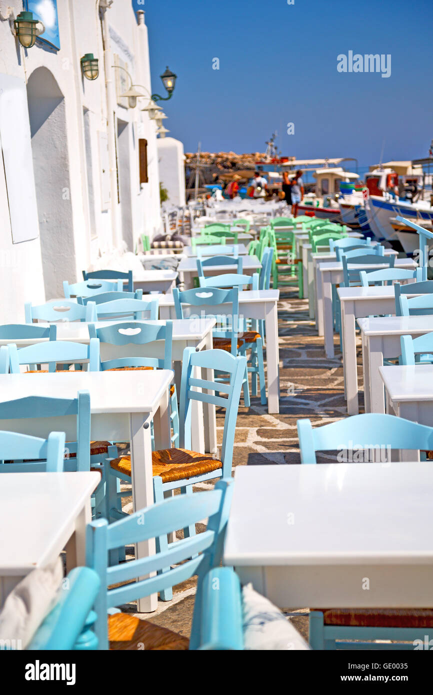 the table in santorini europe greece old restaurant chair and summer ...