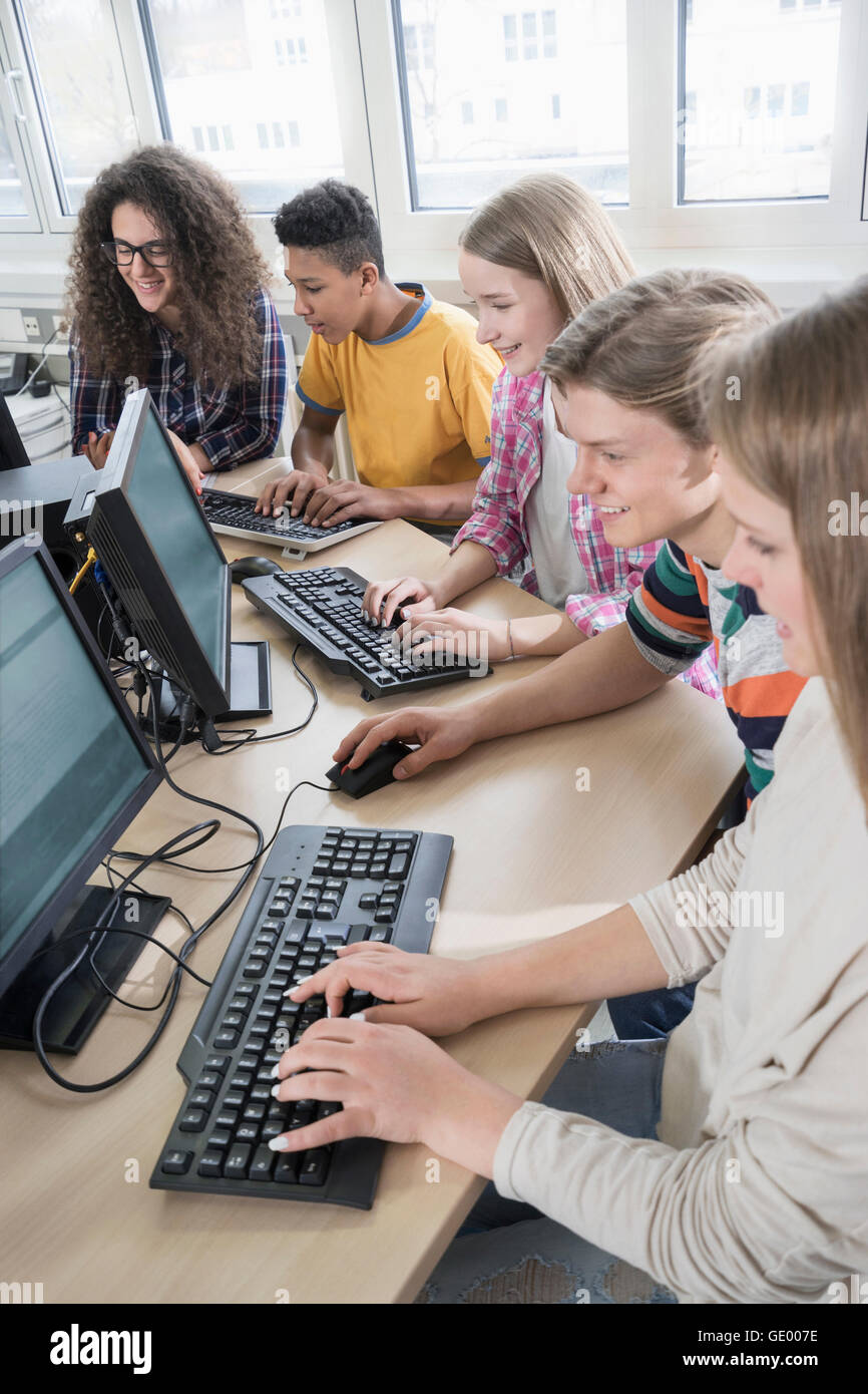 UNiversity students studying in computer lab, Bavaria, Germany Stock ...