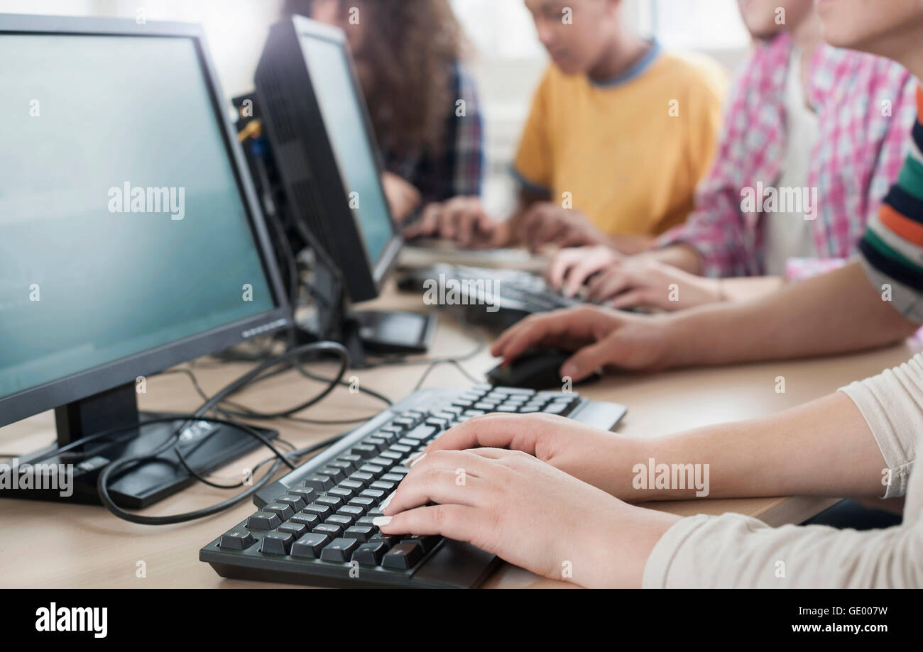 University students studying in computer lab, Bavaria, Germany Stock ...