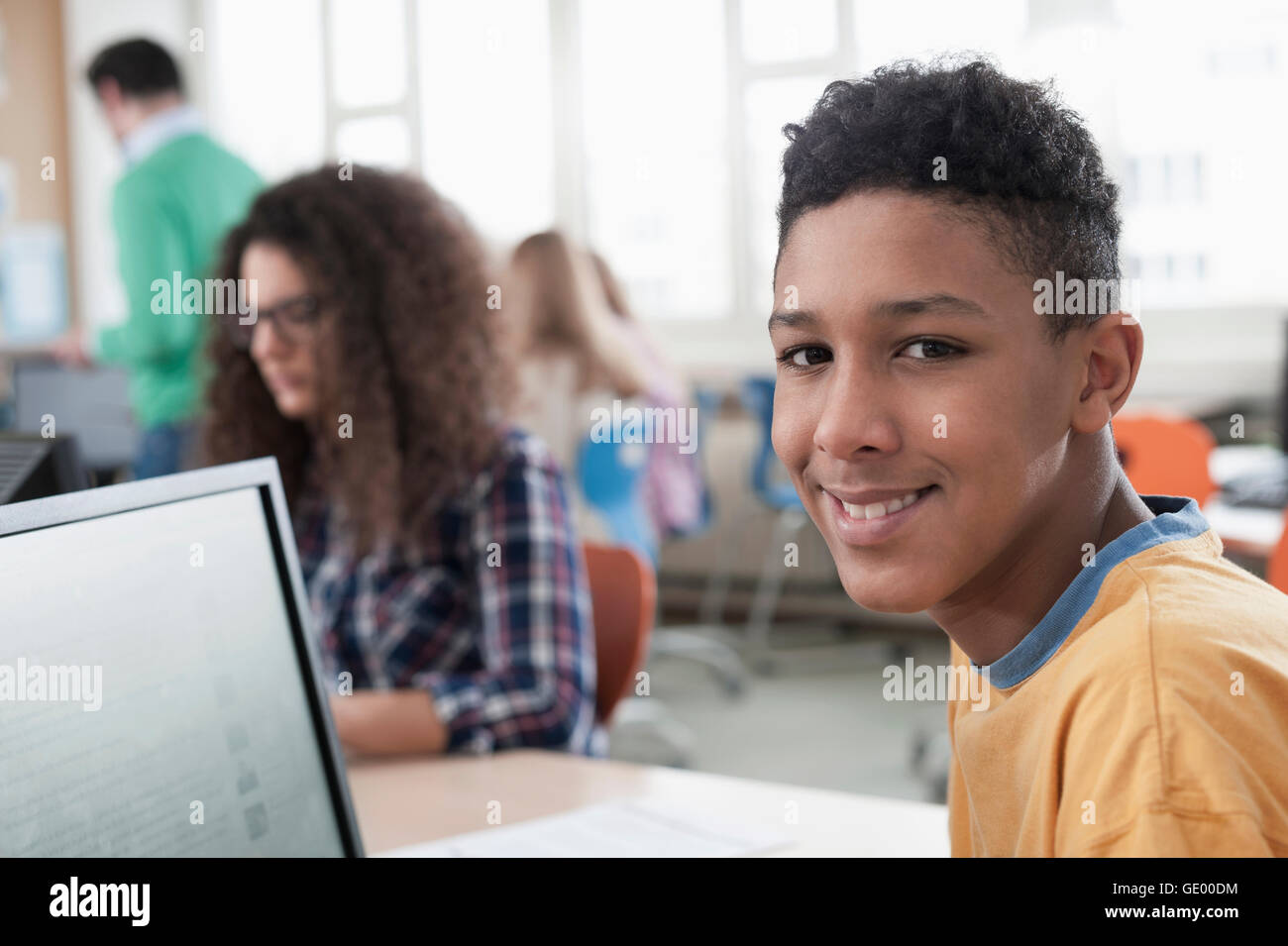 University students studying in computer lab, Bavaria, Germany Stock ...