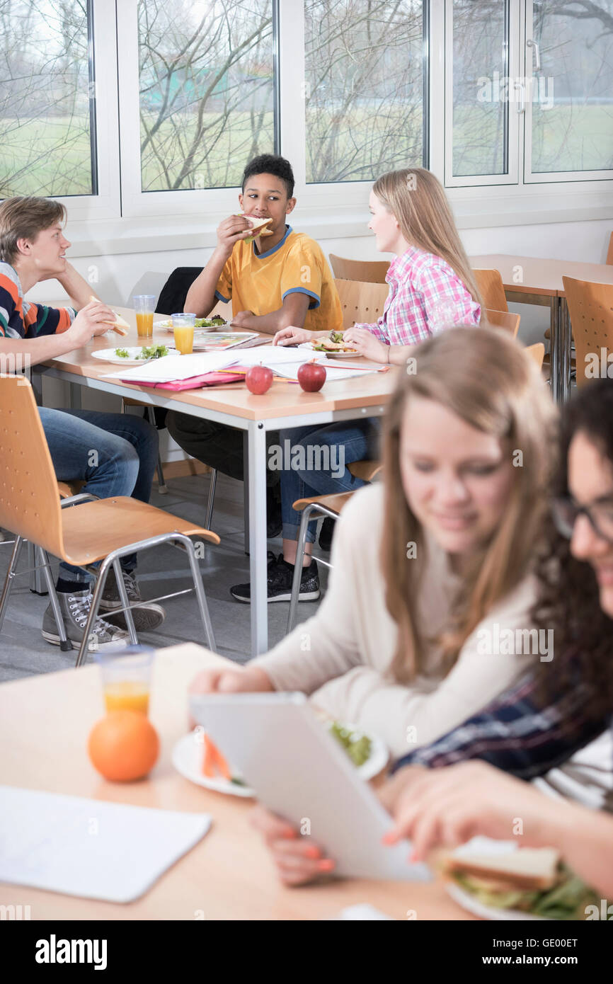 University students having lunch in canteen, Bavaria, Germany Stock ...