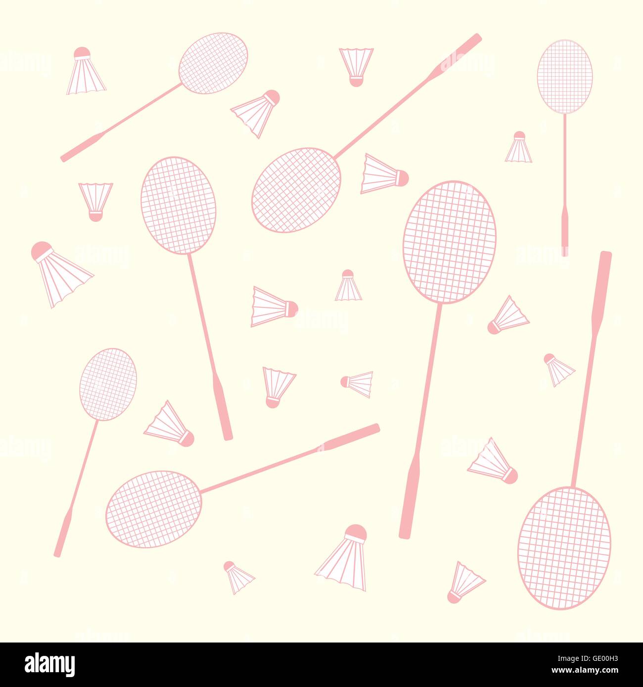 Nice picture of colorful badminton rackets and shuttlecocks on a ...