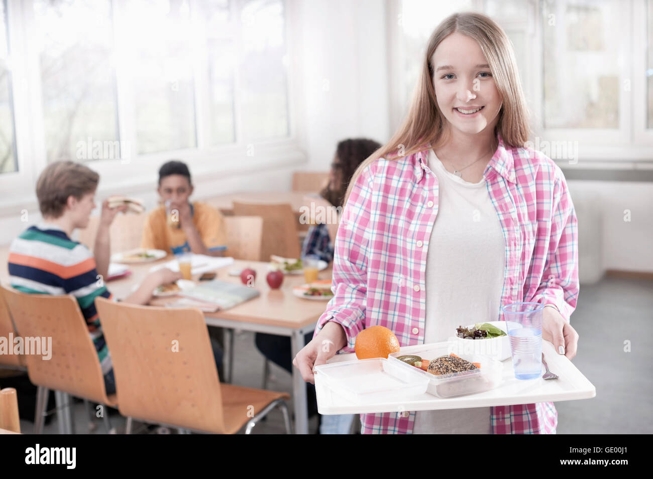 university students having lunch in canteen, Bavaria, Germany Stock ...