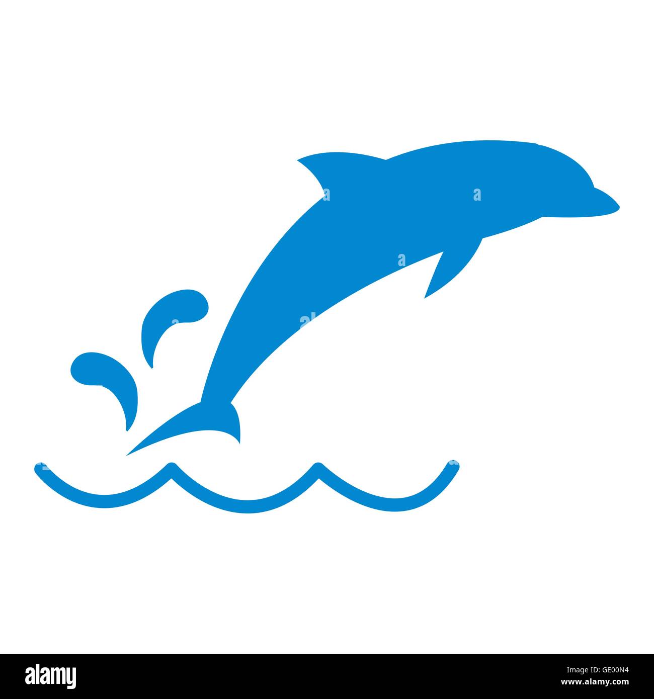 Stylized icon of a colored Dolphin on a white background Stock Vector ...