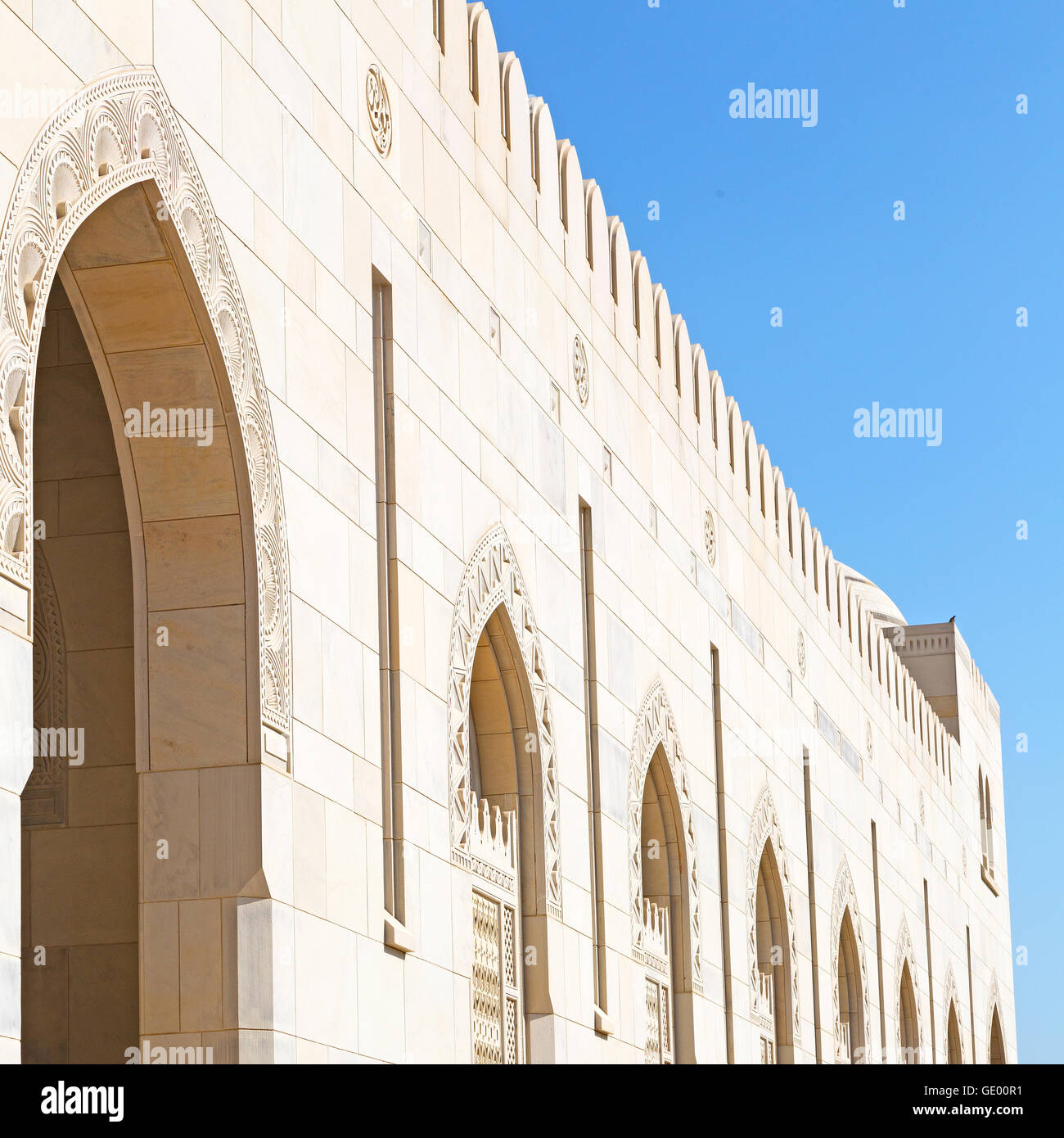 in oman the wall of big muscat mosque abstract background and antique ...