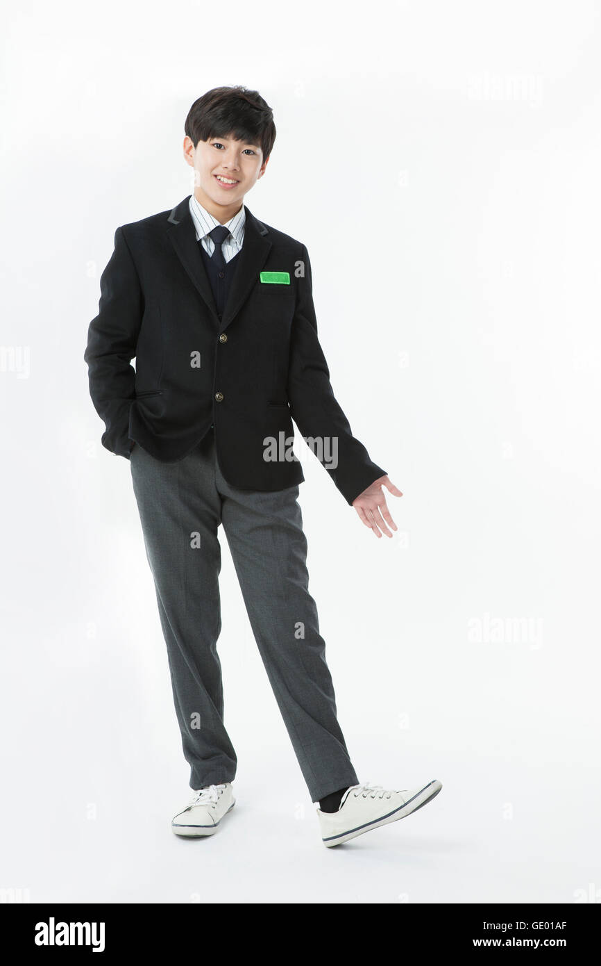 Middle School Boy Standing