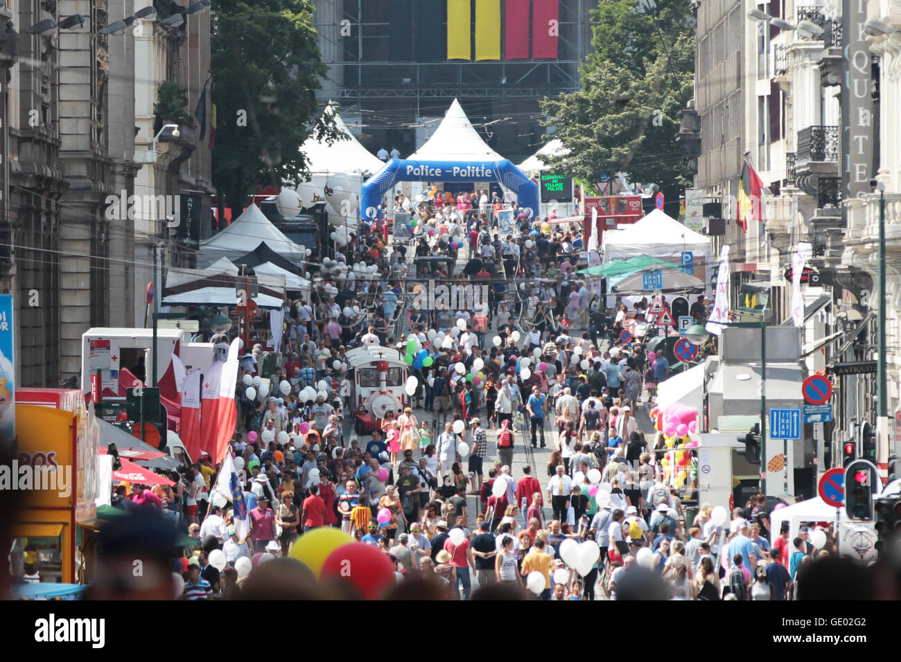 Visitors in Belgian National Day Parade in Brussels. (Photob by Arie ...