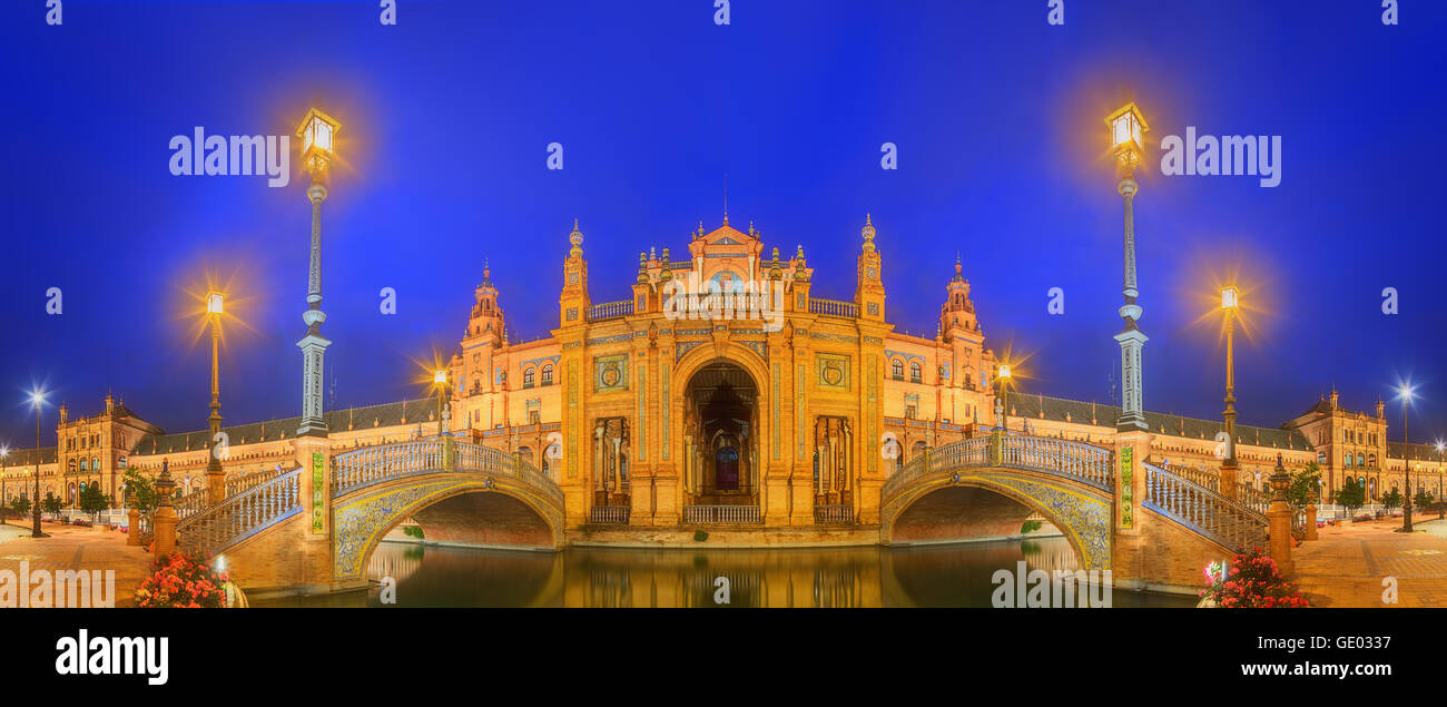 View of bridges and lights in Spain Square at evening, landmark in ...