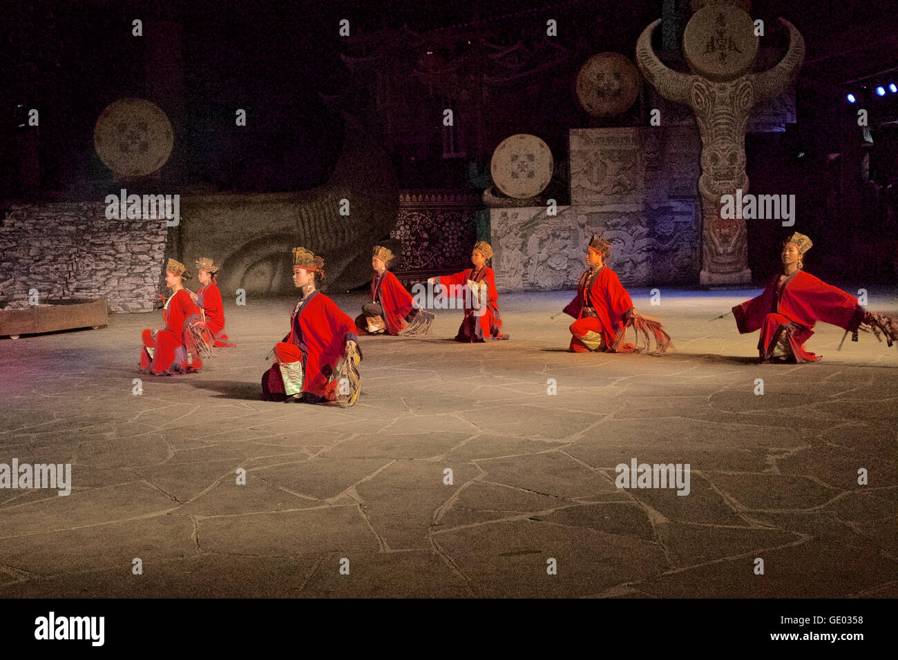 Folkloric show for tourists, Miao Town Hunan, Popular Republic of China ...