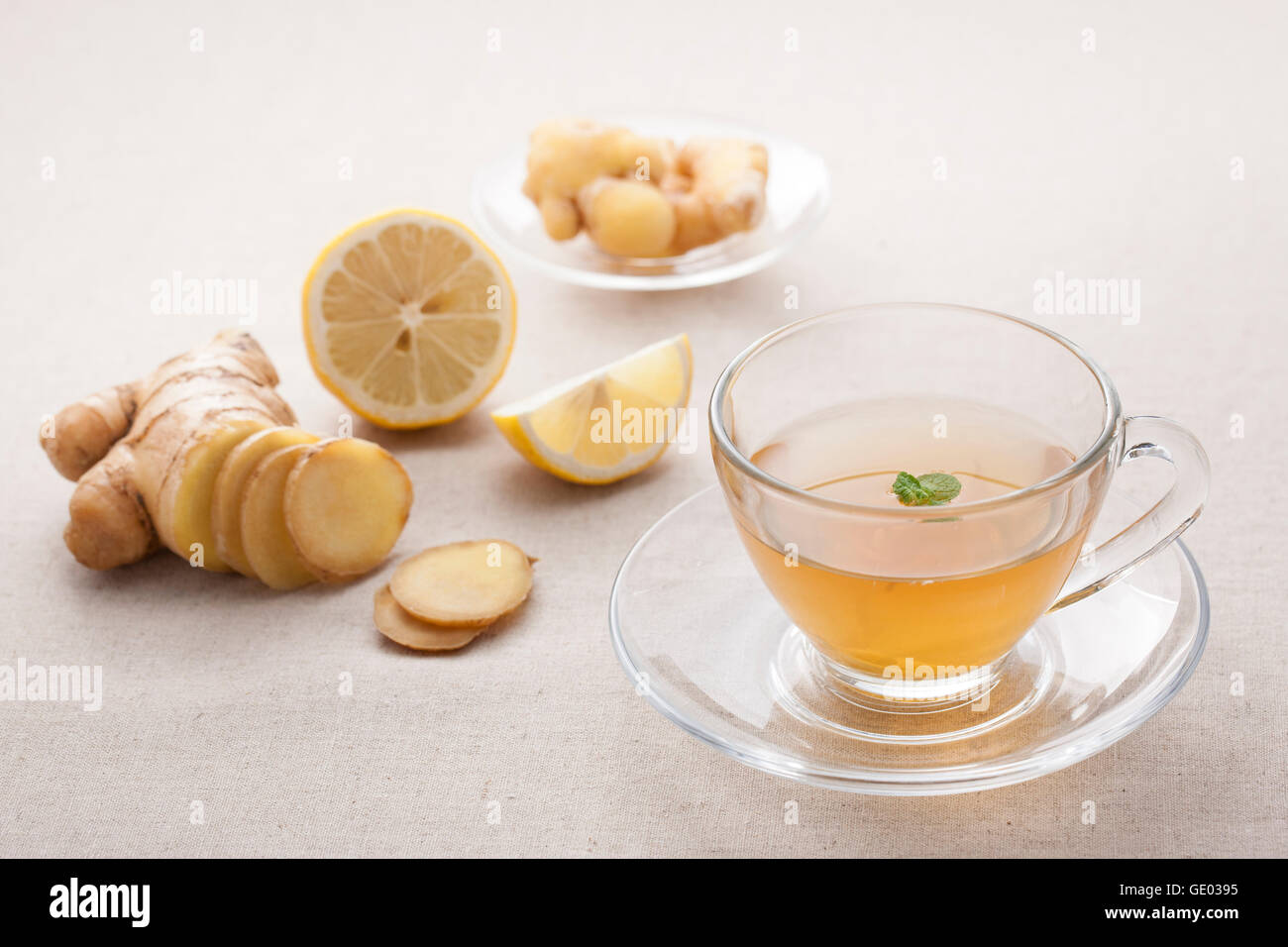Healthy lemon ginger tea Stock Photo - Alamy