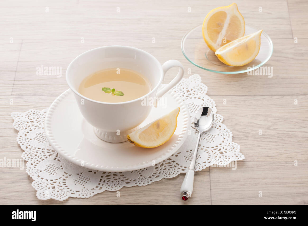 Healthy lemon herb tea Stock Photo - Alamy