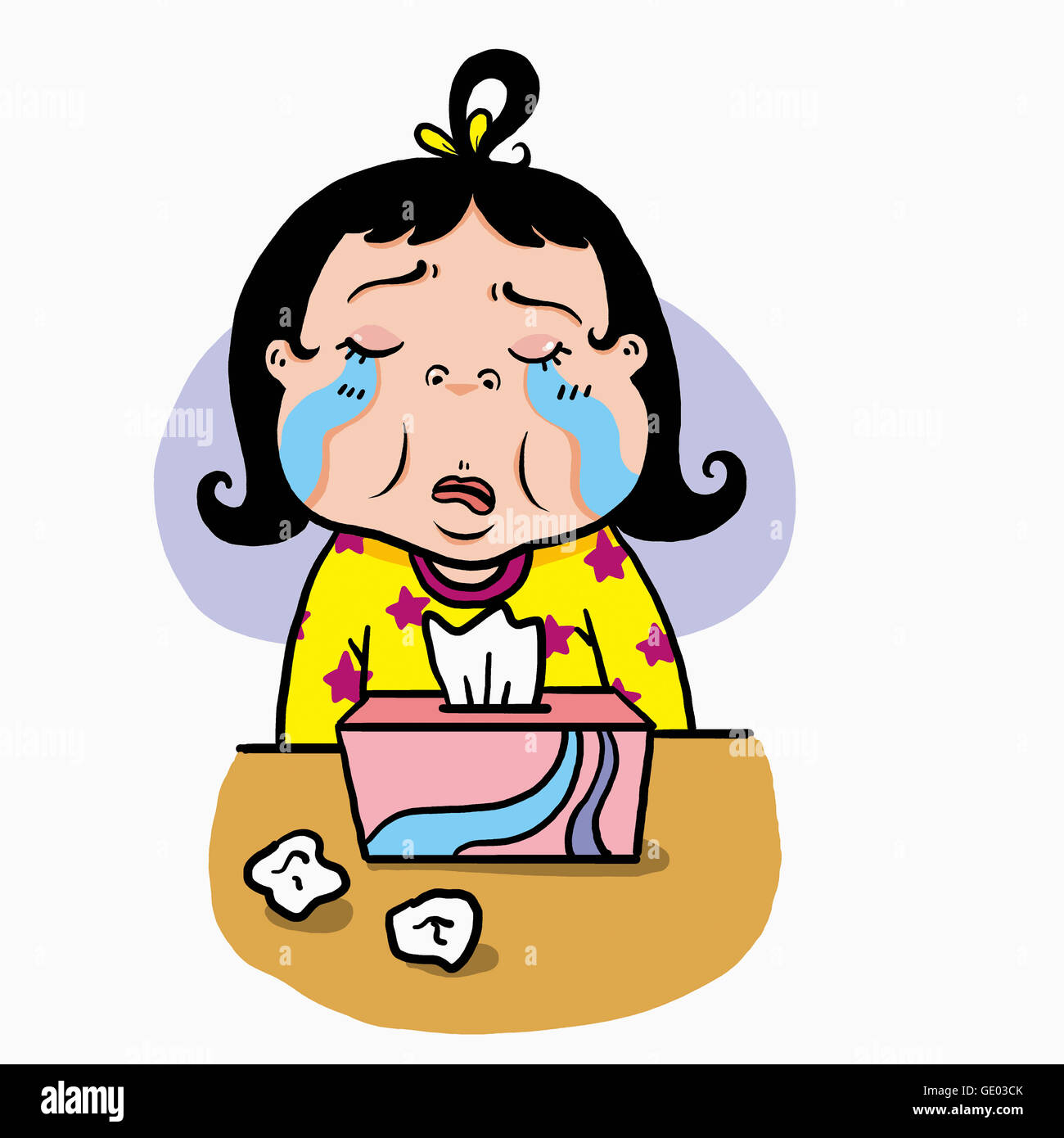 Humorous illustration of a woman crying Stock Photo - Alamy