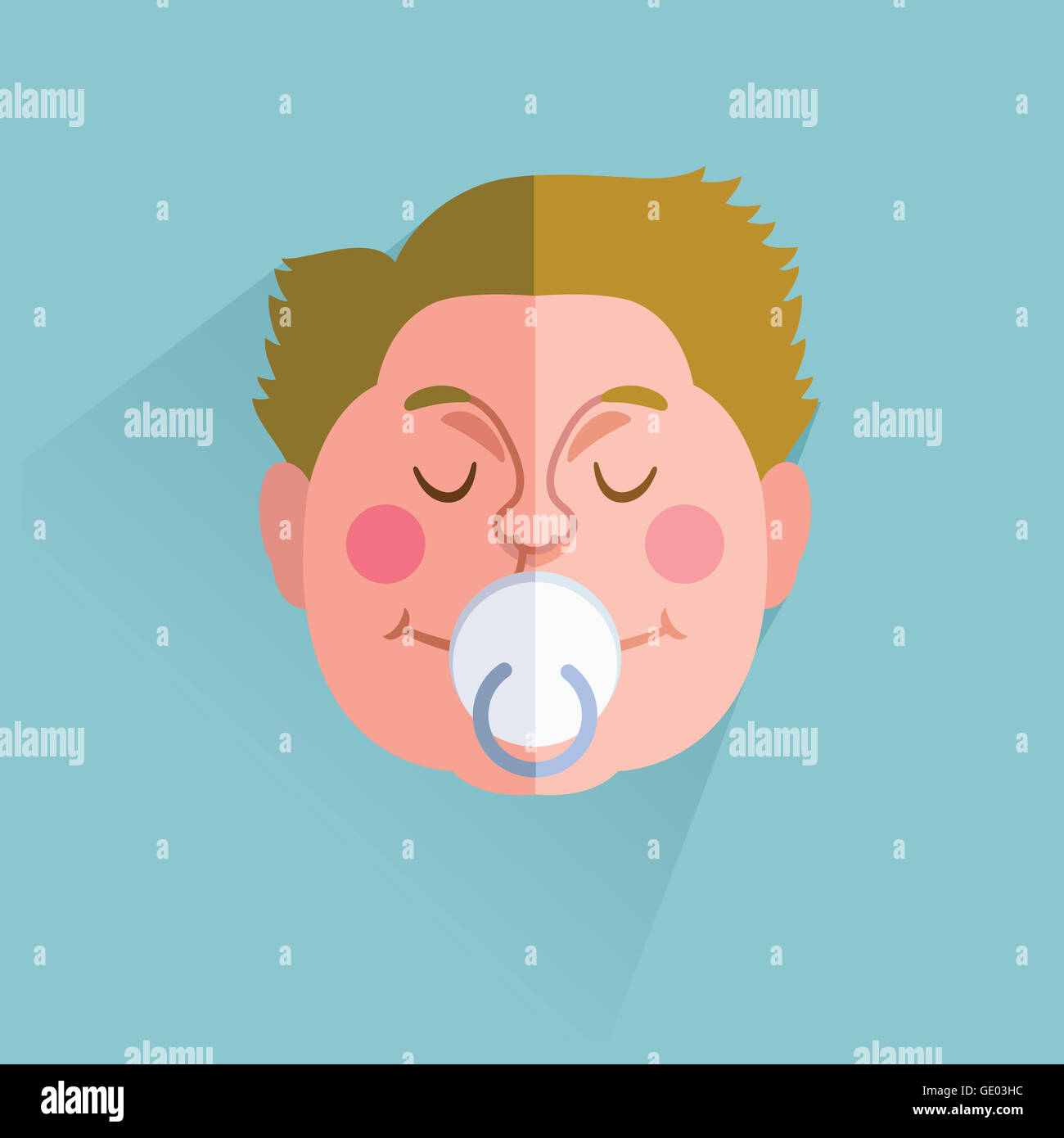 Man with his eyes closed with pacifier Stock Photo - Alamy