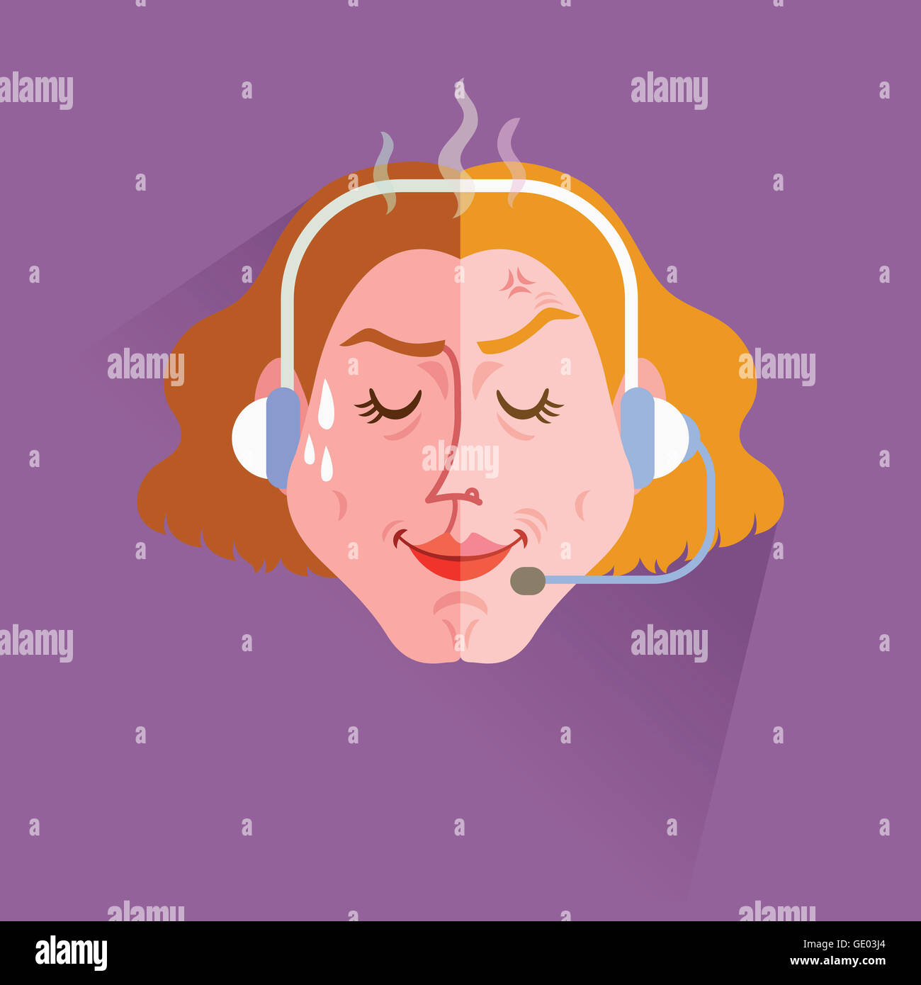 Face of customer service woman Stock Photo - Alamy