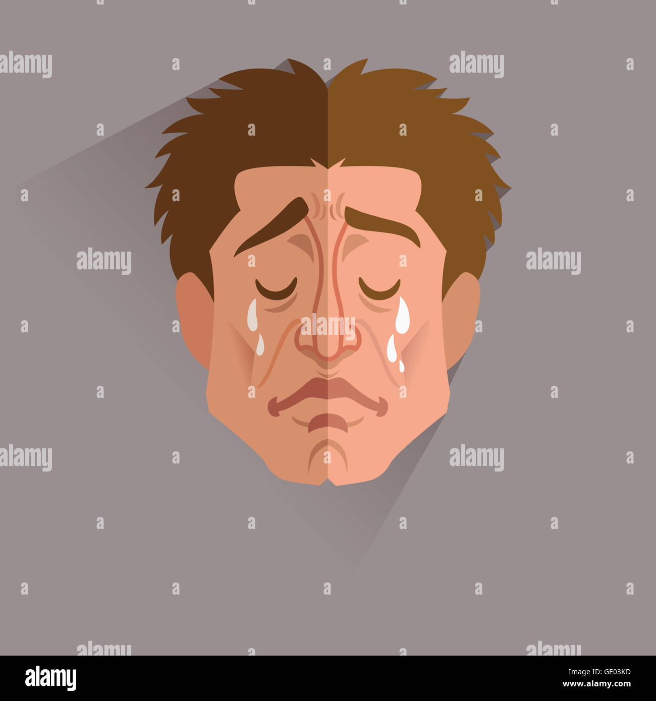 Crying man's face Stock Photo - Alamy