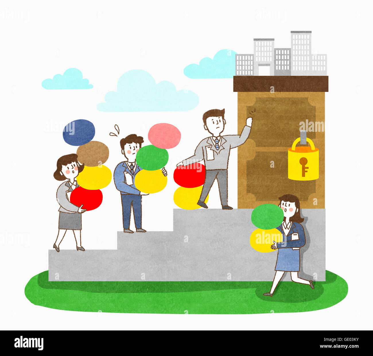 Illustration representing youth employment Stock Photo - Alamy