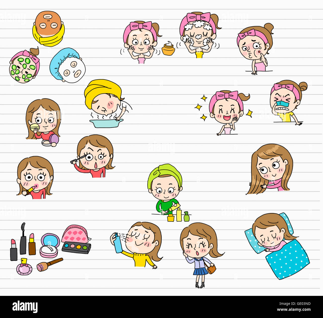 Various images for stickers representing lifestyle Stock Photo - Alamy