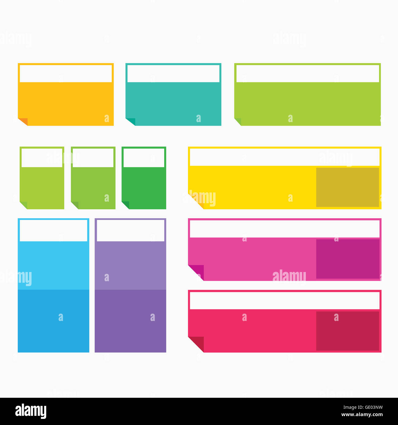 Various colorful labels Stock Photo - Alamy