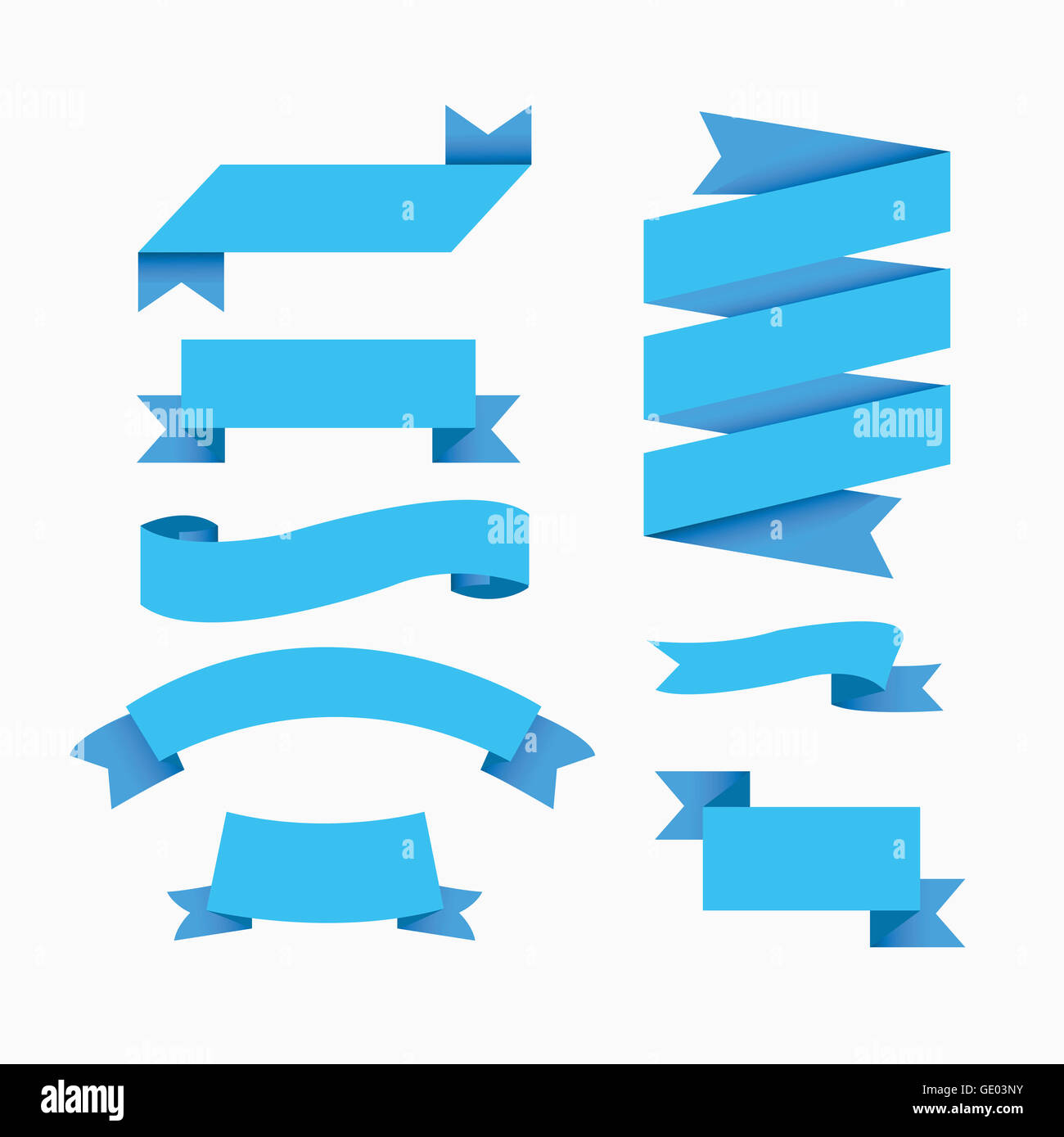 Various labels in blue color Stock Photo - Alamy