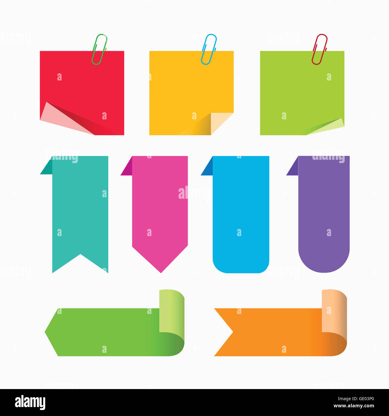 Various colorful labels Stock Photo - Alamy