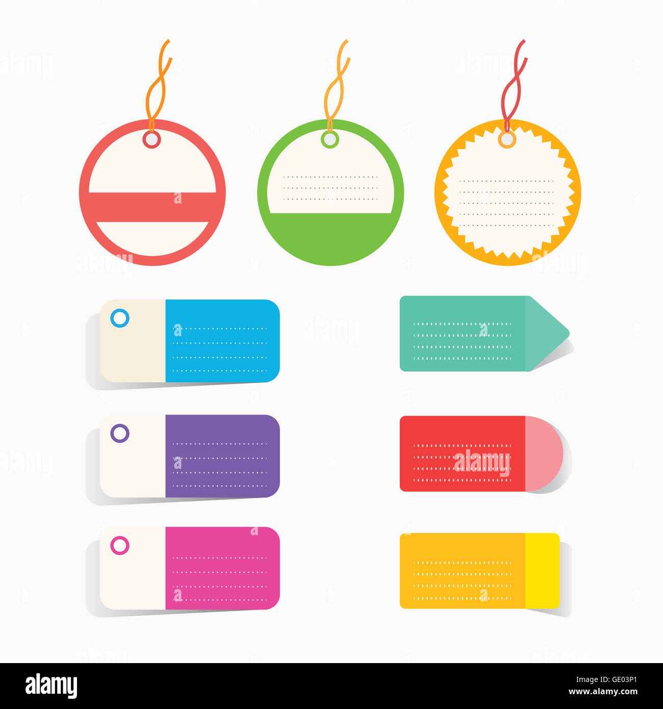 Various colorful labels Stock Photo - Alamy