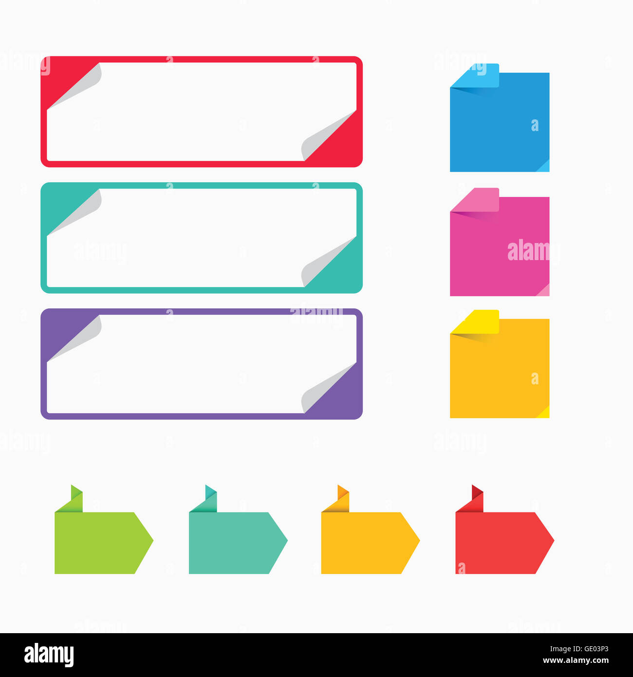 Various colorful labels Stock Photo - Alamy