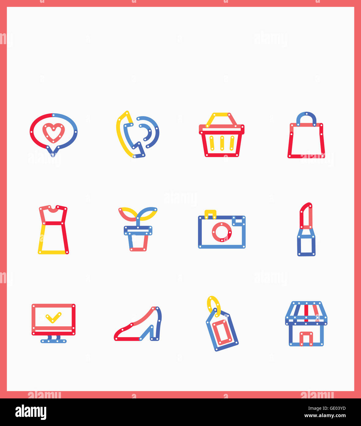 Set of various line icons Stock Photo - Alamy