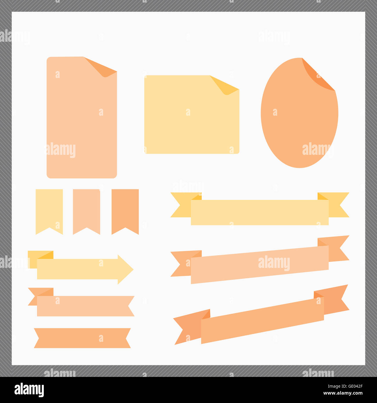 Various label stickers ribbons hi-res stock photography and images - Alamy