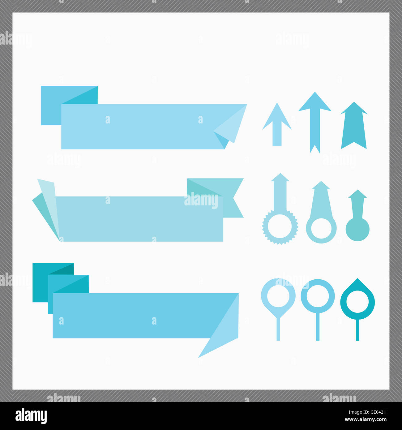Various label stickers of ribbons, arrows and pointers Stock Photo - Alamy
