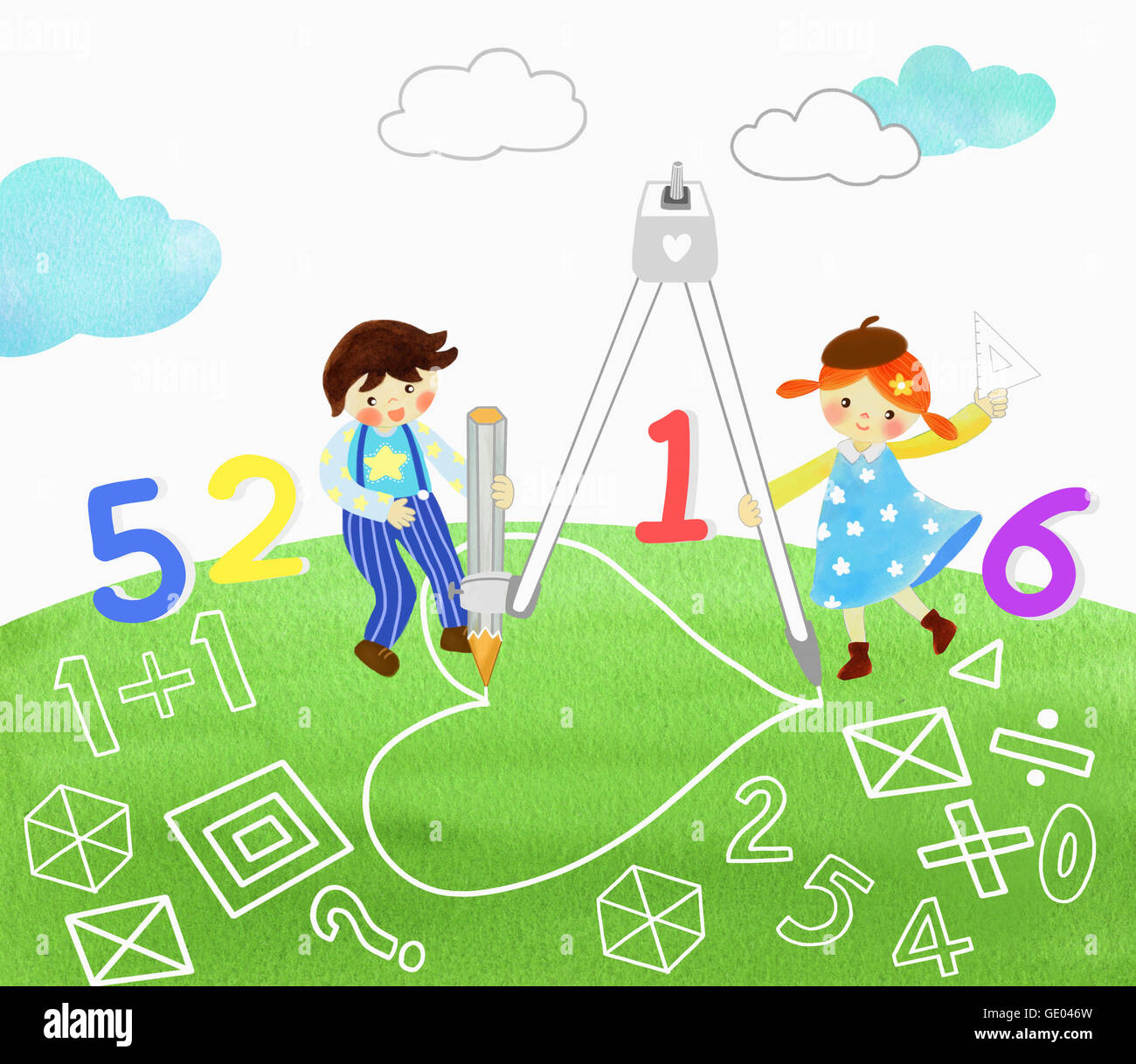 Illustration representing math education Stock Photo - Alamy