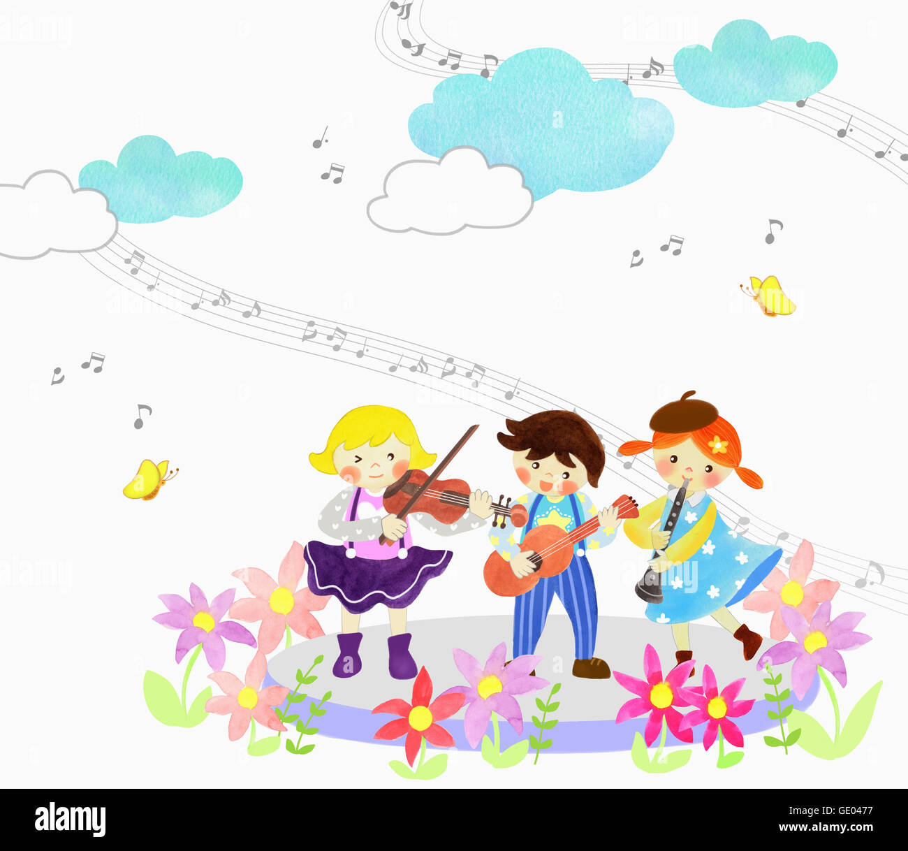 Illustration representing music education Stock Photo - Alamy