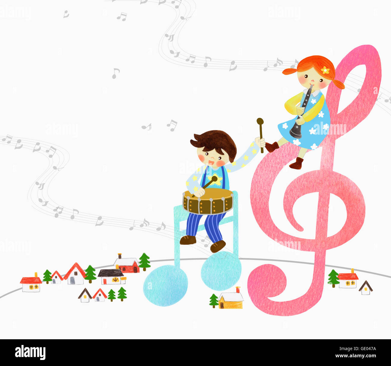 Illustration representing music education Stock Photo - Alamy
