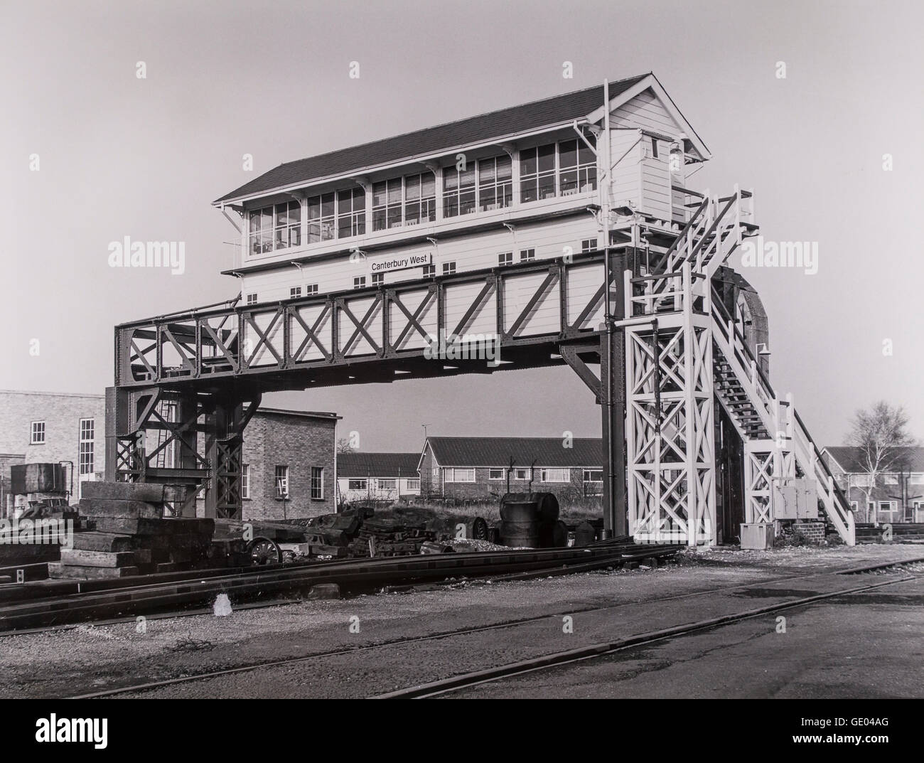 Signal Gantry Canterbury West Station Kent 1970s Ilford FP4 Film Stock ...