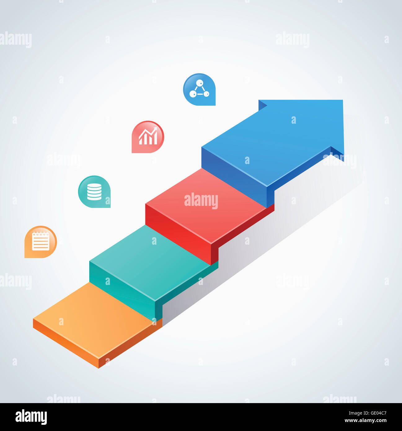 Infographic diagram of colorful stairs of going up arrow Stock Photo ...