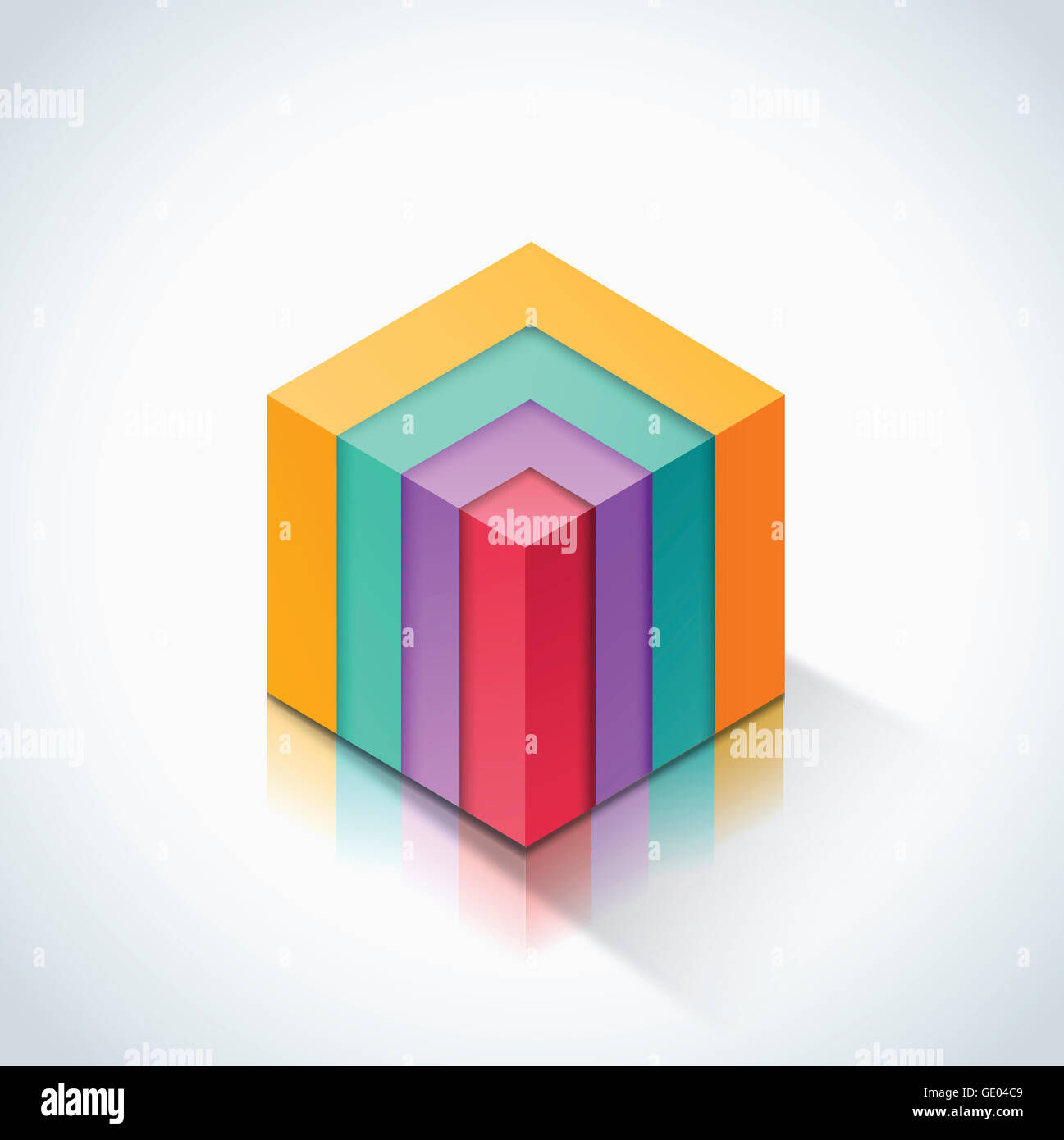 Infographic diagram of colorful cube Stock Photo - Alamy