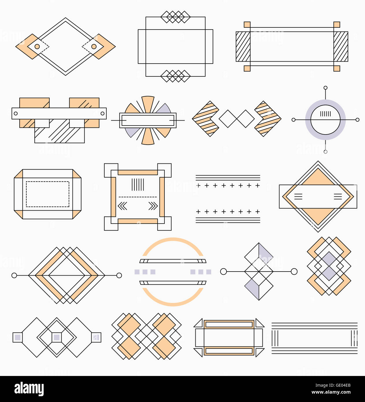 Line illustration of various geometric figures Stock Photo - Alamy
