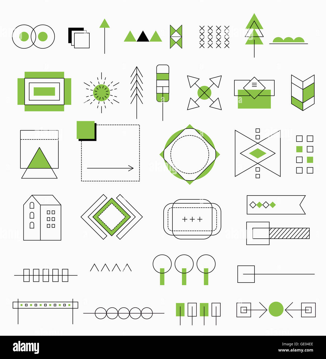 Line illustration of various geometric figures Stock Photo - Alamy