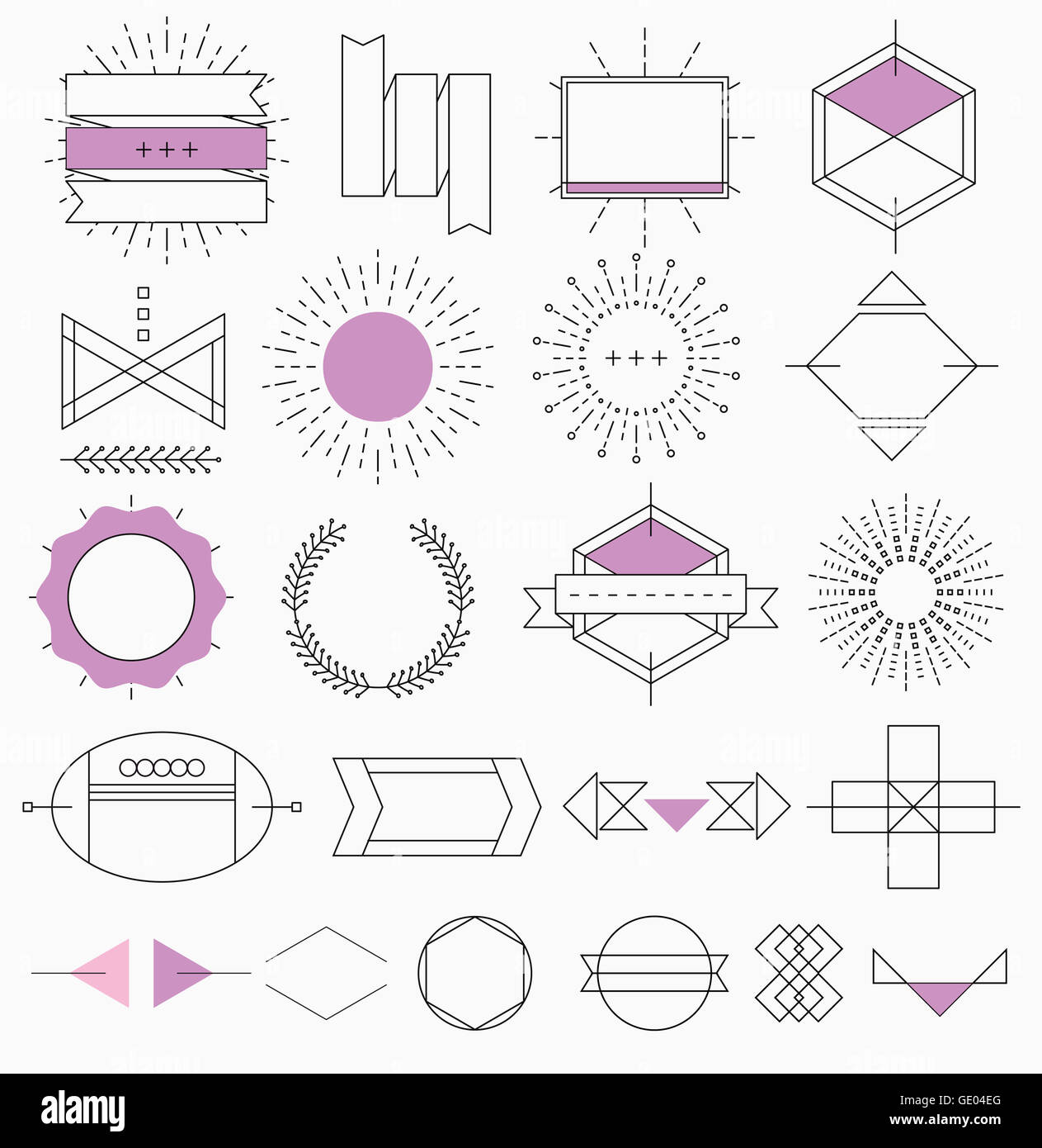 Line illustration of various geometric figures Stock Photo - Alamy