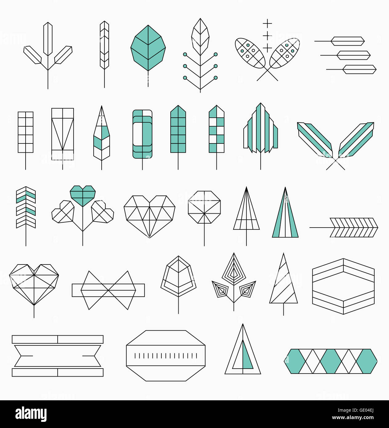 Line illustration of various geometric figures Stock Photo - Alamy