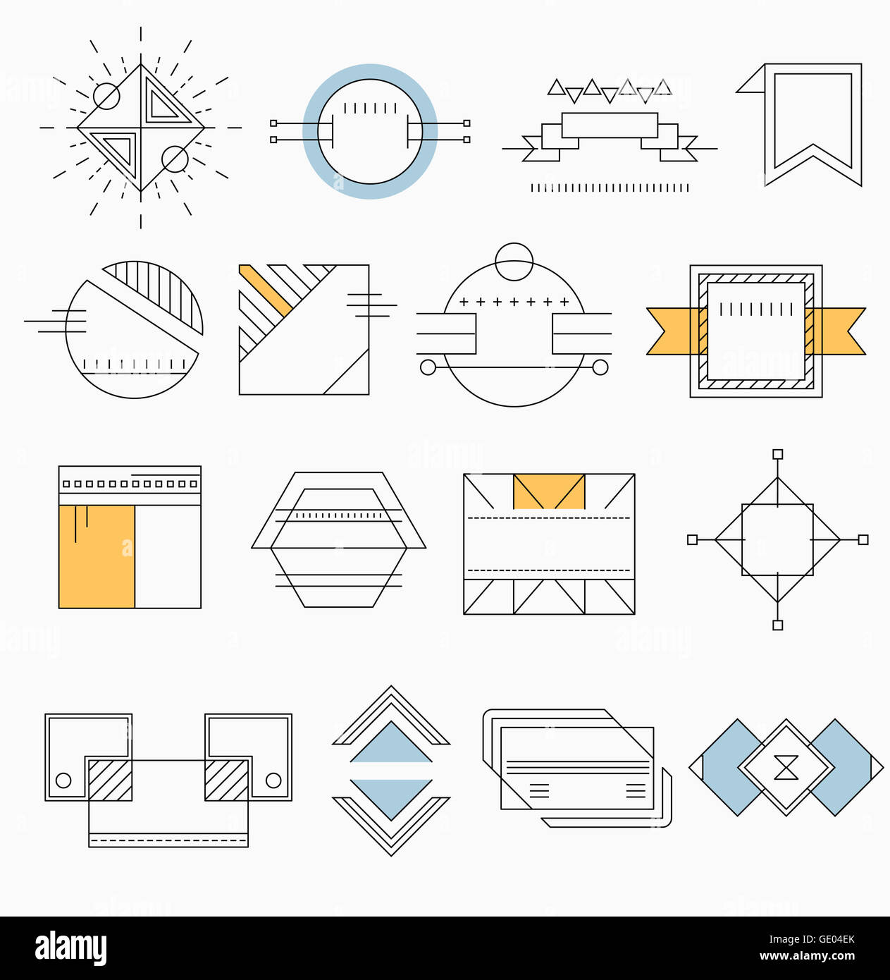Line illustration of various geometric figures Stock Photo - Alamy