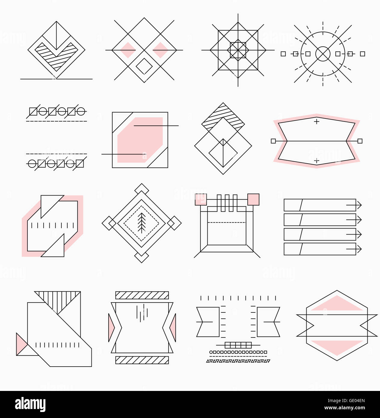 Line illustration of various geometric figures Stock Photo - Alamy