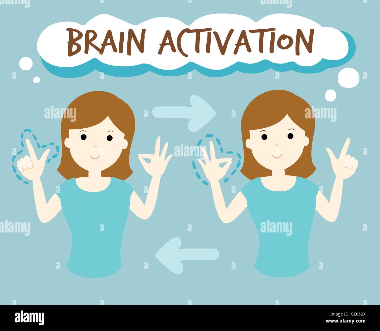 brain activation by L finger vector illustration Stock Vector Image ...