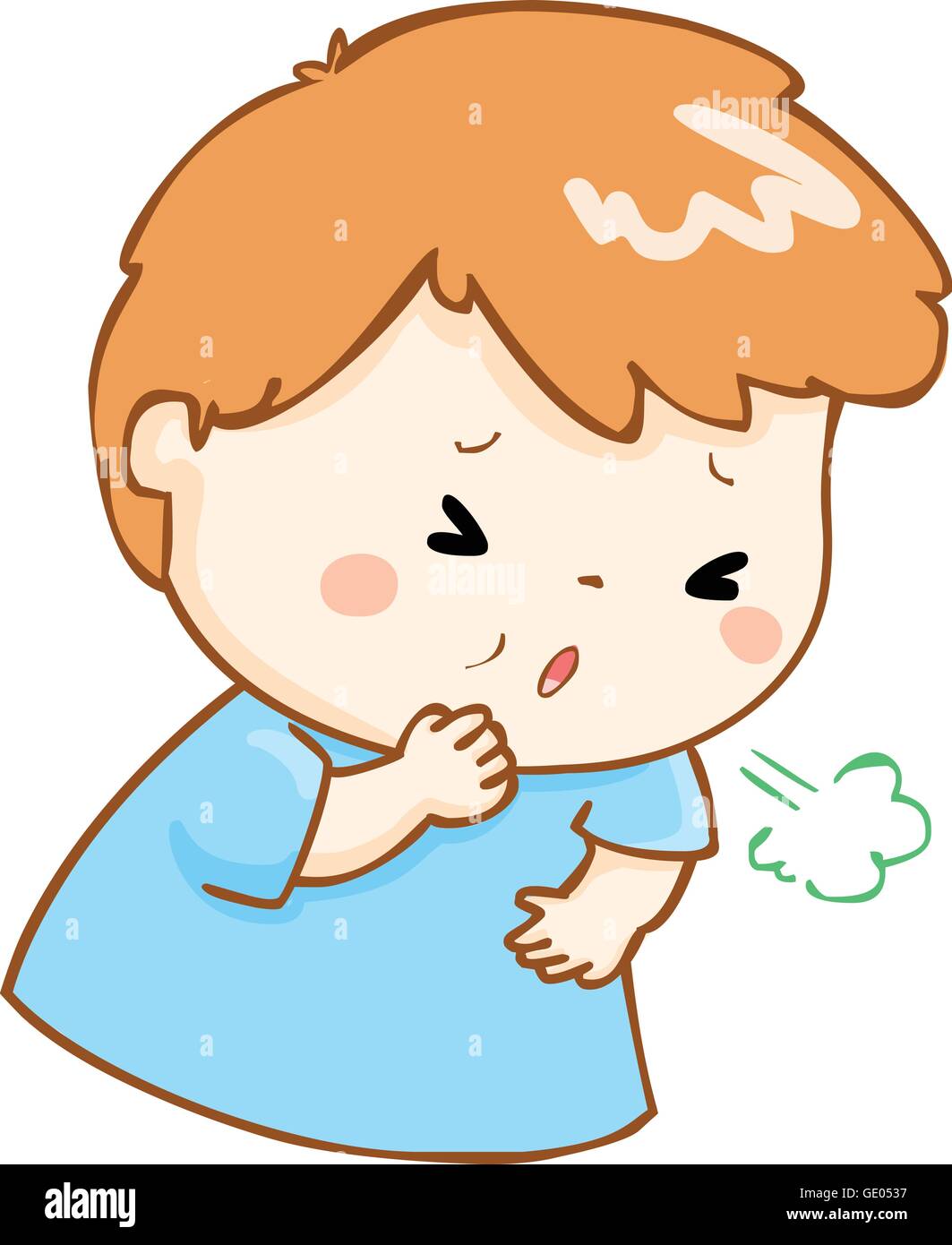 ill boy coughing hard cause flu disease vector Stock Vector Image & Art ...