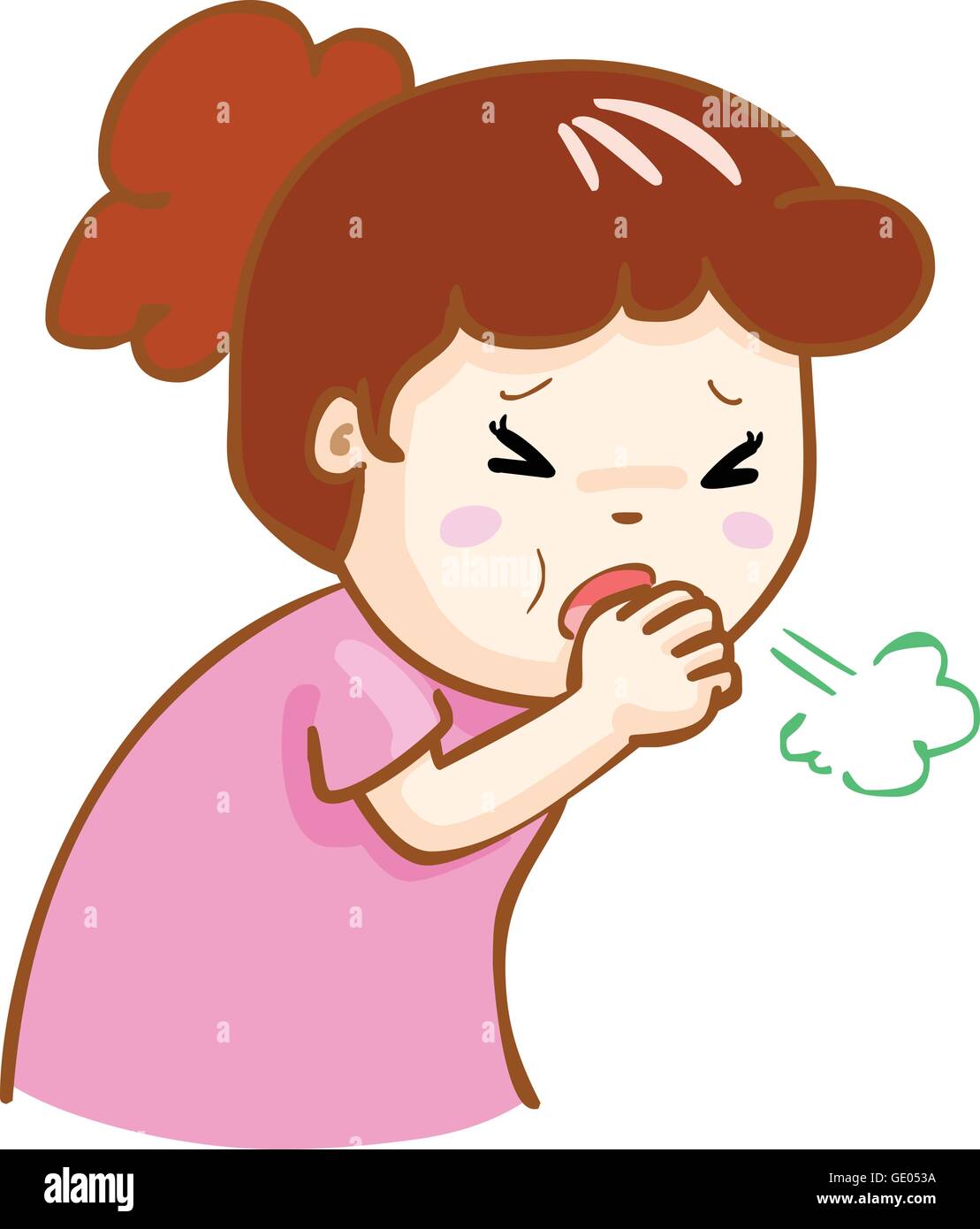 ill woman coughing hard cause flu disease vector Stock Vector Image ...