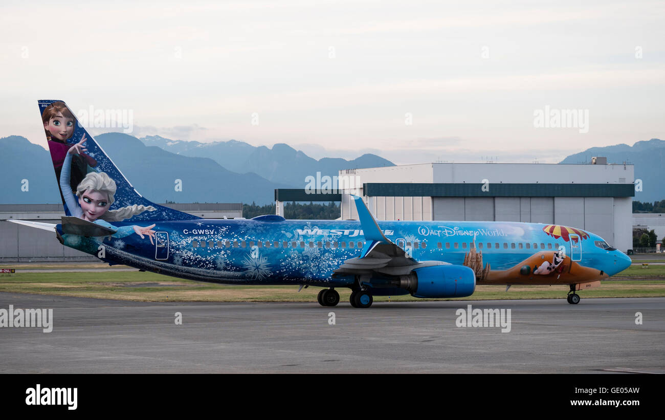 Westjet Boeing 737-800 C-GWSV special Disney "Frozen" livery Stock ...