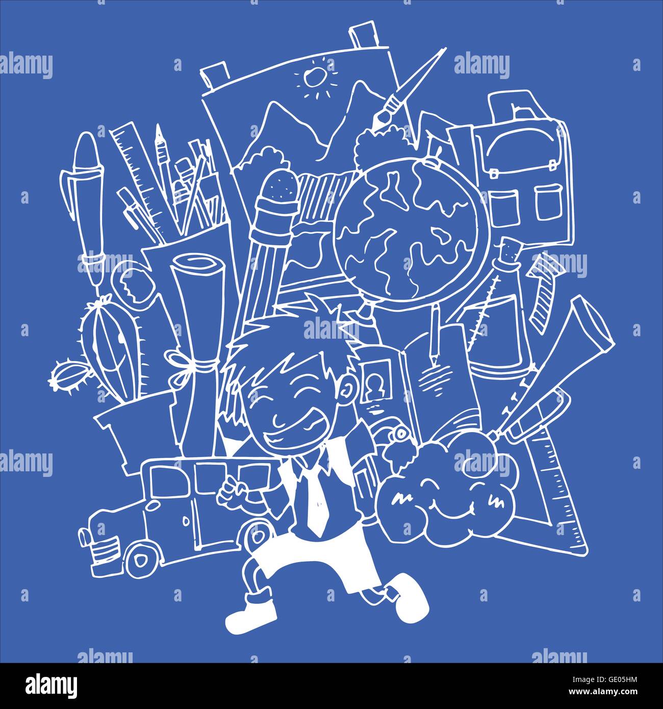 Blue backgrounds school doodle art Stock Vector Image & Art - Alamy